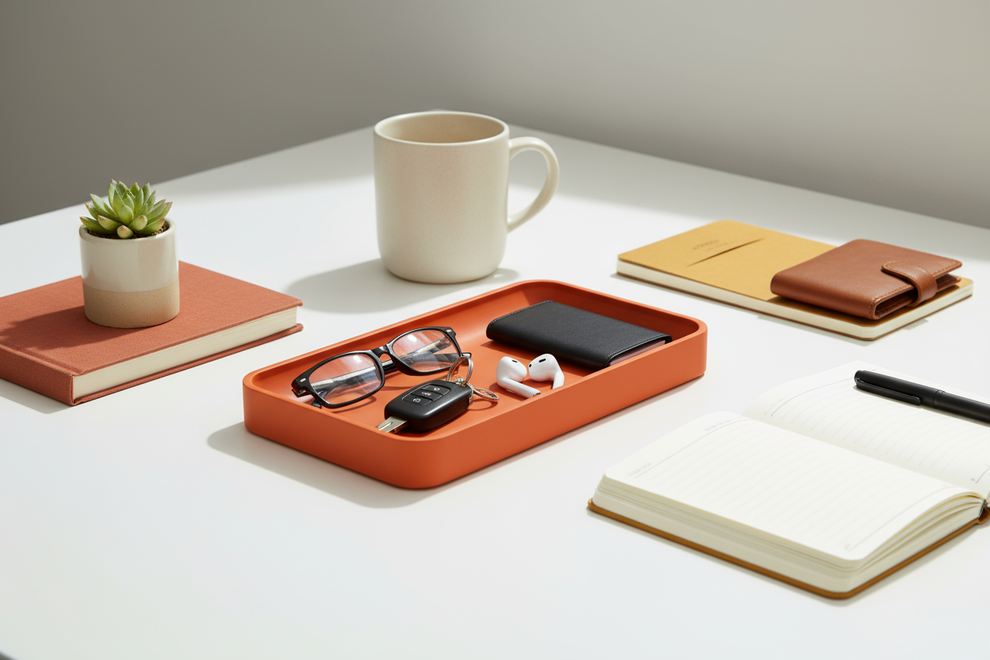 Orange Catchall, Nightstand Organizer for Her, Catch All Tray, Orange ...